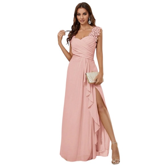 Dresses | Rose Contrast Lace Ruffle Trim Draped Dress | Poshmark